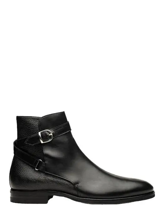 ZELLI ITALIA Jodhpur Buckle Strap Leather Boots - Black