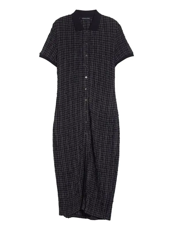Veronica Beard Barrett Check Shirtdress - Navy White Multi