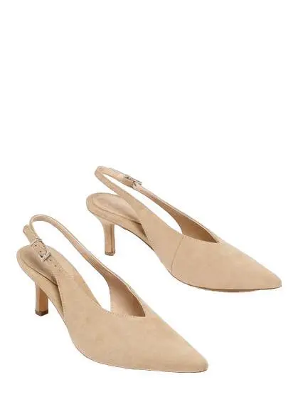 THERAPY AUSTRALIA Jacs Slingback Pointed Toe Pumps - Cashew Microsuede