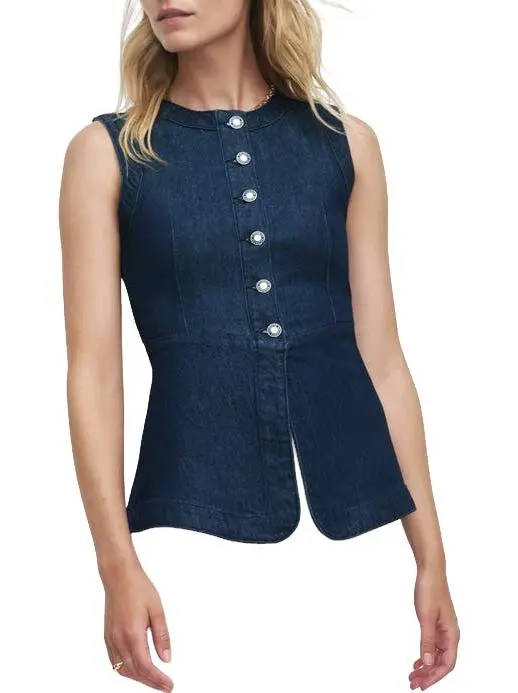 FAVORITE DAUGHTER Clocking In Denim Vest - Pepper
