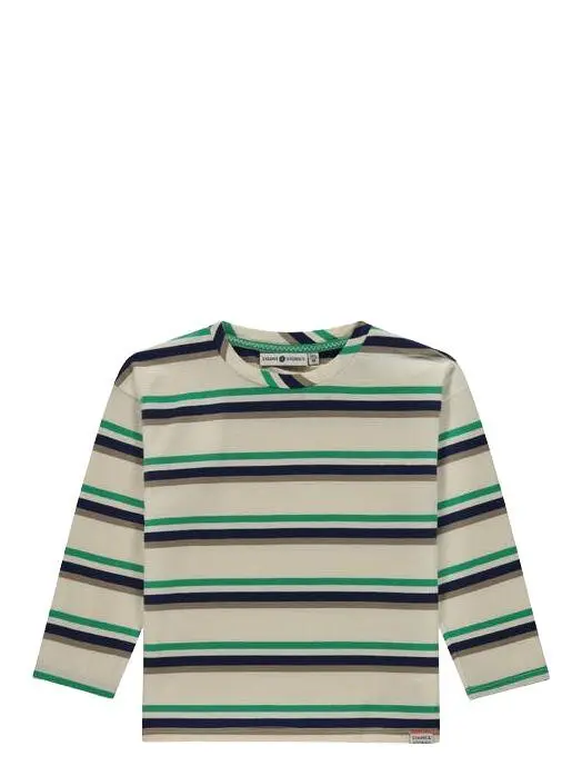 STAINS AND STORIES BY BABYFACE Multicolor Stripe Long Sleeve T-shirt - Bone