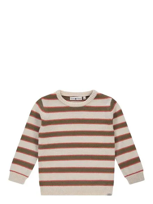 STAINS AND STORIES BY BABYFACE Multi-stripe Knit Sweater - Off White