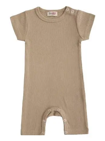BANBLU Short Sleeved Modal Romper - Beige