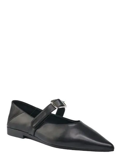 GRACE Whales' Pointed Toe Flats - Black