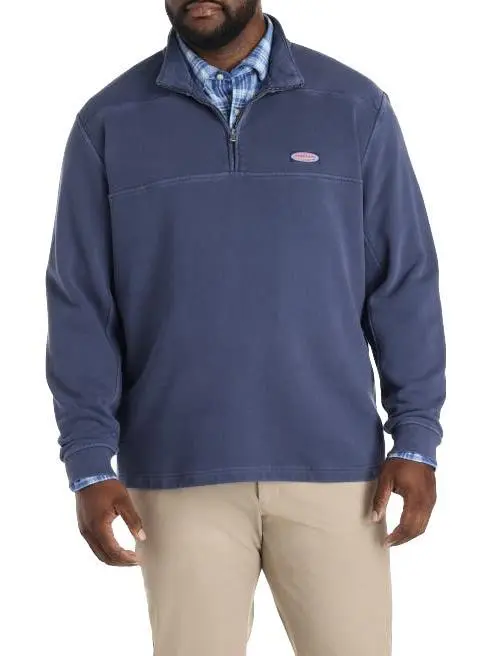 Vineyard Vines Big & Tall Surf Terry 1/4-zip Shep Shirt - Nautical Navy