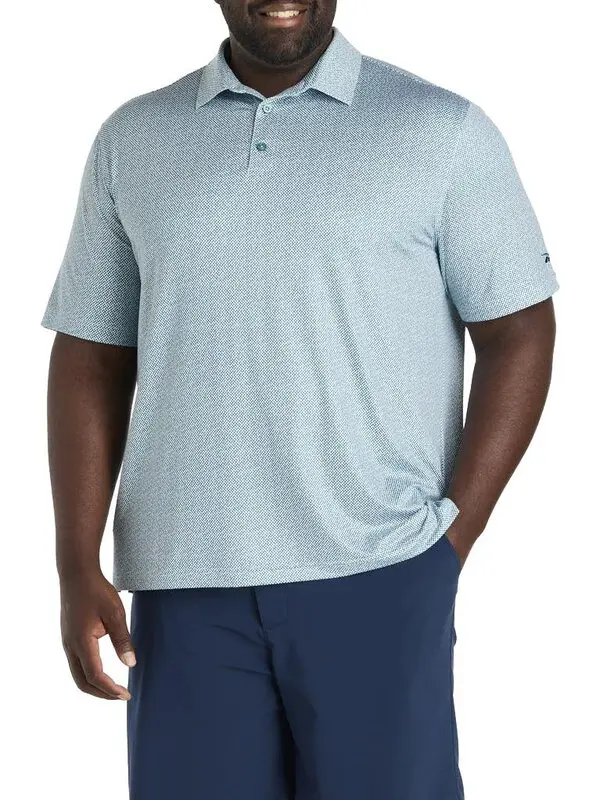 REEBOK Big & Tall Connect The Dot Performance Polo Shirt - Retro Teal