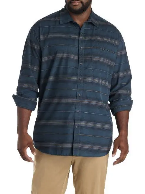 O'Neill Big & Tall Caruso Striped Cord Shirt - Midnight Navy