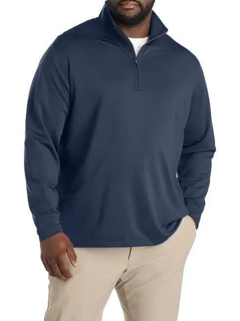 Vineyard Vines Big & Tall Clubhouse Performance Quarter-zip Pullover - Blue Blazer