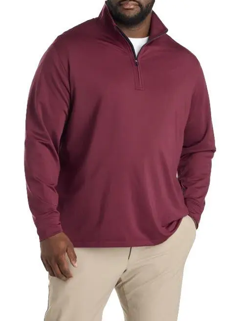 Vineyard Vines Big & Tall Clubhouse Performance Quarter-zip Pullover - Crimson