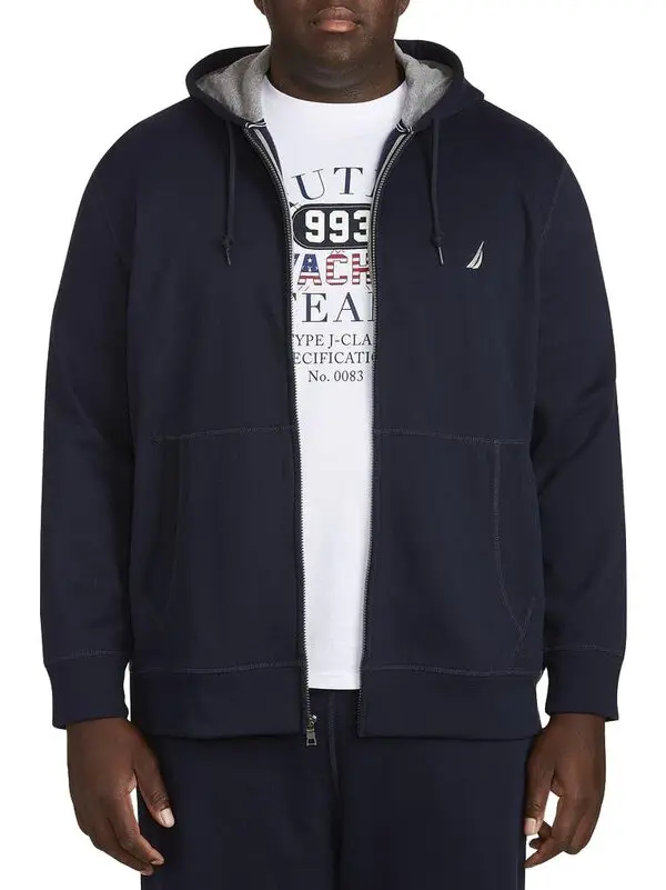 NAUTICA Big & Tall Full-zip Fleece Hoodie - True Navy