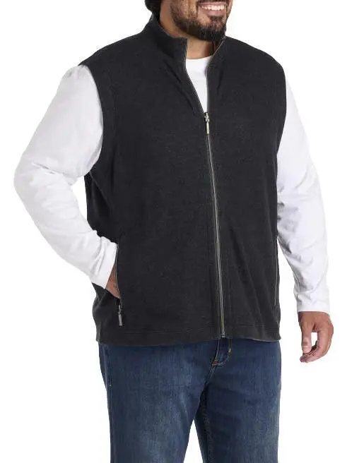 Tommy Bahama Big & Tall Flip Coast Reversible Vest - Black Heather