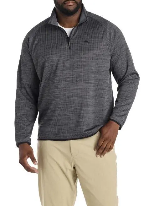 Tommy Bahama Big & Tall Palm Pro 1/4-zip Pullover - Black