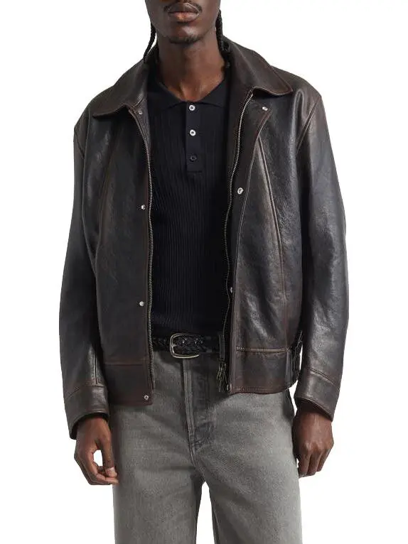 Golden Goose Journey Leather Bomber Jacket - Port Royale
