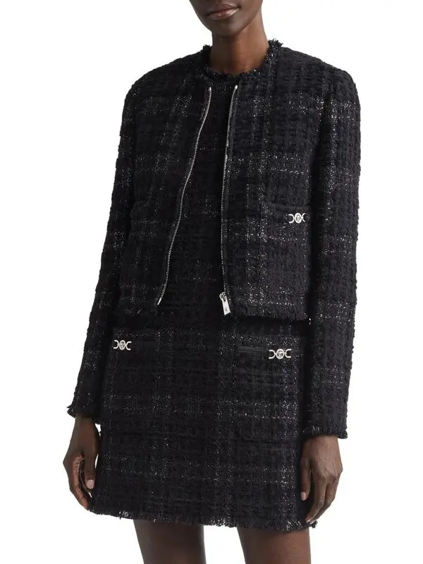 Versace Medusa '95 Metallic Tweed Jacket - Black