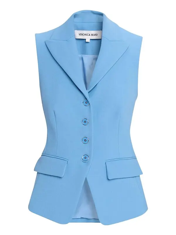 Veronica Beard Benny Tailored Vest - Blue Jaspe