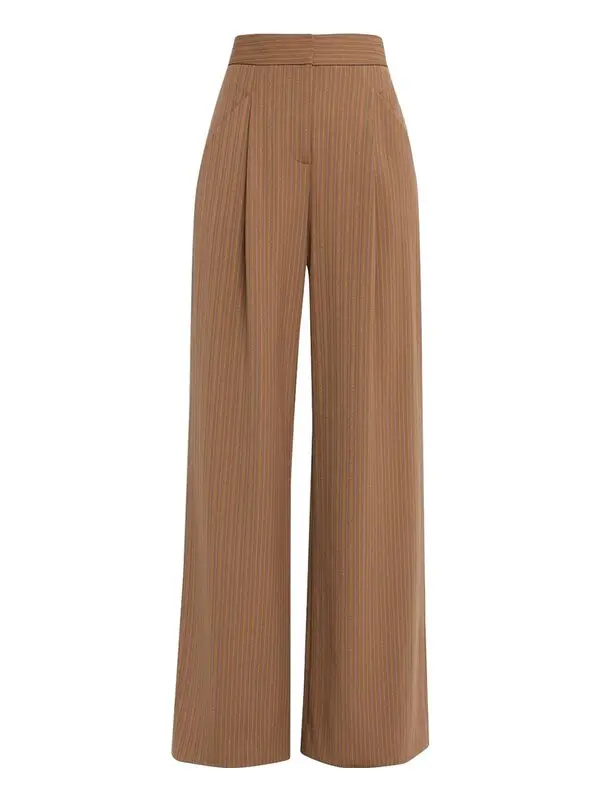 Veronica Beard Rimini Pinstripe Wide-leg Pants - Malt Multi