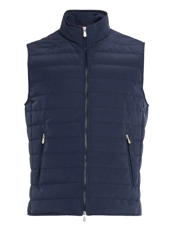Brunello Cucinelli Bonded Nylon Down Vest - Cir70 Blue