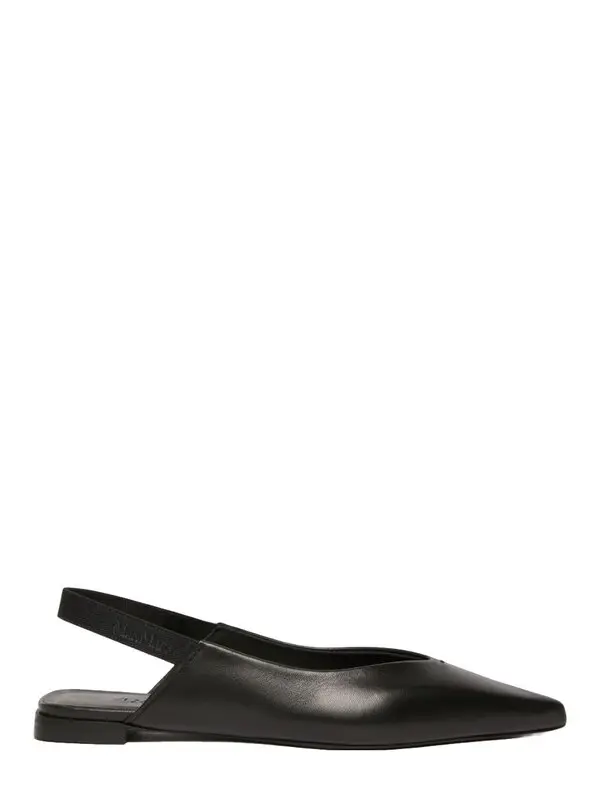 Max Mara Nappa Leather Flat Slingbacks - Black