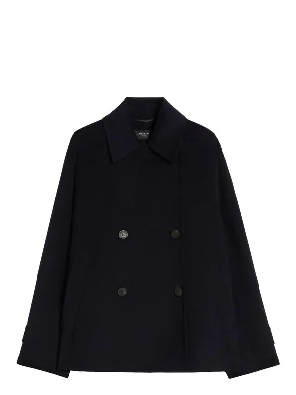 Max Mara Double-breasted Wool-blend Pea Coat - Navy