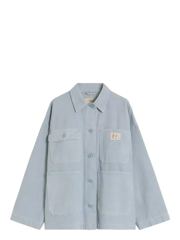 Max Mara Cotton Canvas Workwear Jacket - Light Blue
