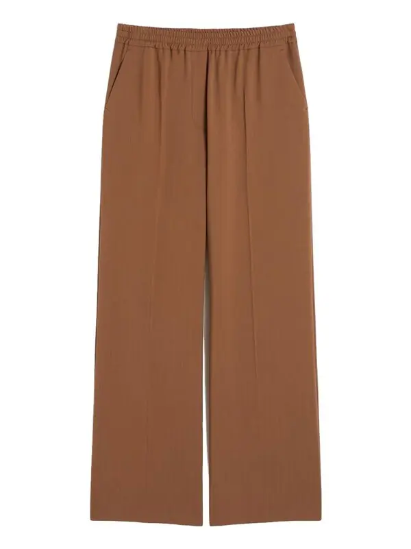 Max Mara Pure Woollen Cloth Trousers - Tobacco
