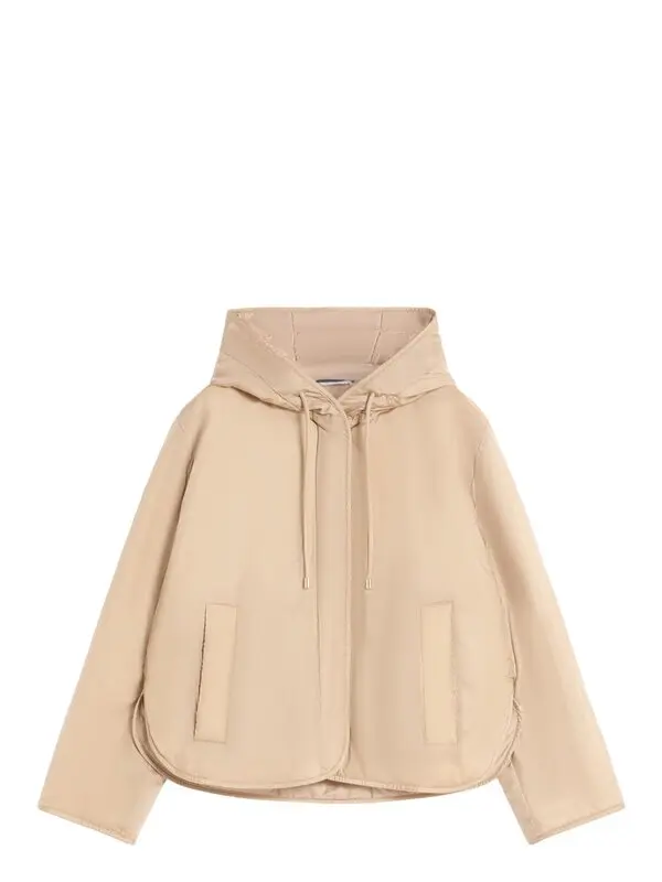 Max Mara Padded Hooded Canvas Jacket - Beige