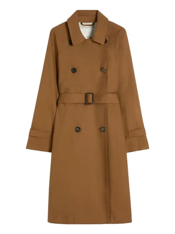 Max Mara Double-breasted Water-repellent Twill Trench Coat - Tobacco