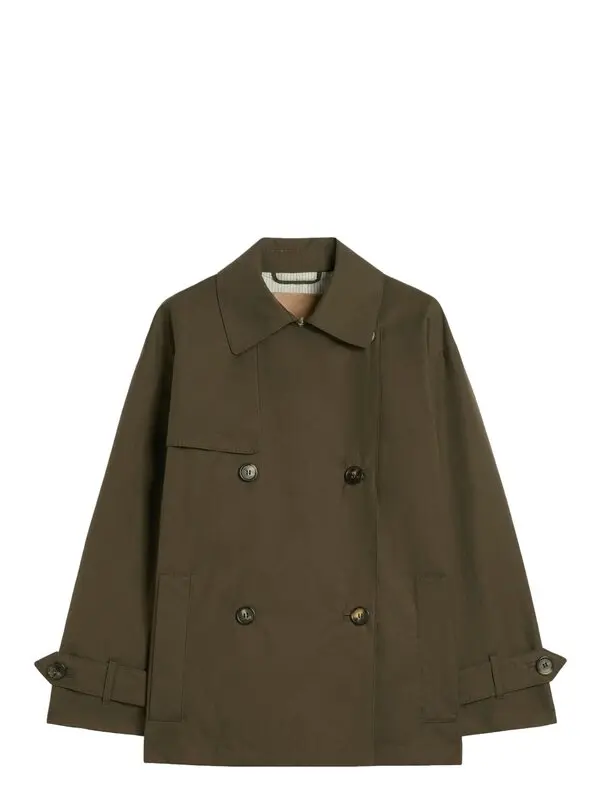 Max Mara Double-breasted Cotton Trench Coat - Green