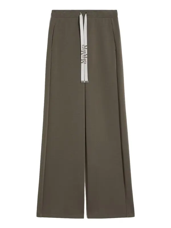 Max Mara Wide-leg Cotton Jersey Trousers - Kaki