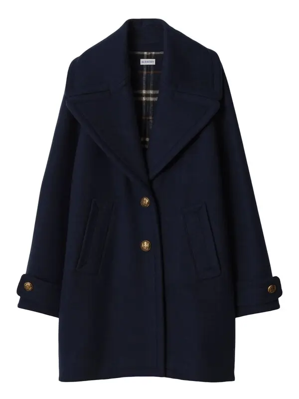 Burberry Wool Oversized Coat - Blue