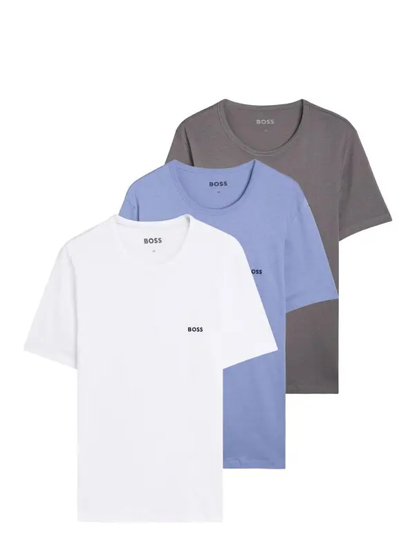 BOSS Classic Logo-embroidered Cotton T-shirt Set Of Three - Multicoloured