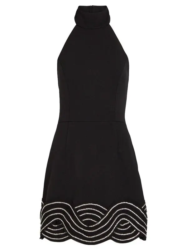 Rebecca Vallance Bellatrix Crystal-embellished Crepe Mini Dress - Black