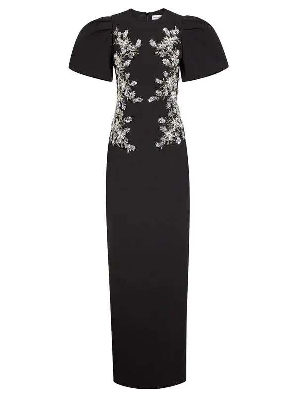 Rebecca Vallance Zephyr Embellished Crepe Gown - Black