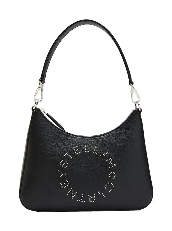 Stella McCartney Studded-logo Faux Leather Shoulder Bag - Black