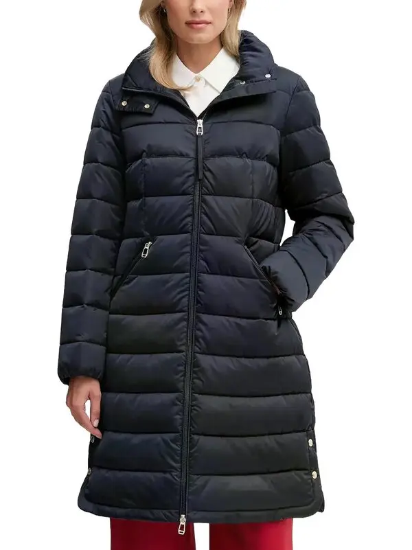 JOOP! Padded Coat With High Neck And Hood - Blue