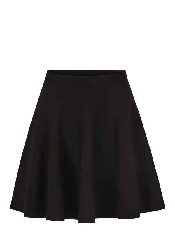 Nina Ricci Skater Trimmed-knit Mini Skirt - Black