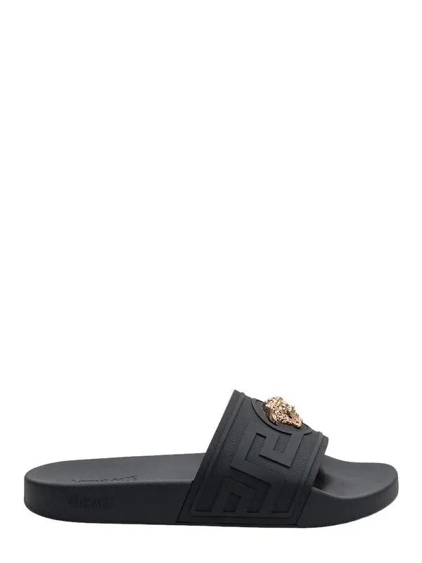 Versace Rubber Slide Sandal - Black