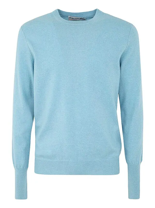 BALLANTYNE Cashmere Round Neck Pullover - Blue