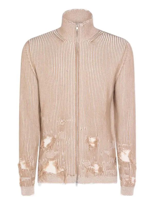MAISON MARGIELA Wool Knitwear - Camel-chalk