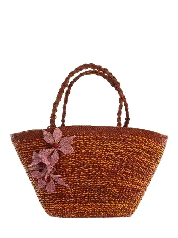 AMOR Y MEZCAL Large Braided Tote Bag - Brown