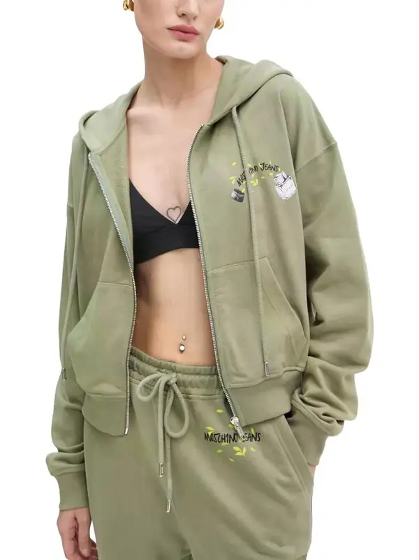 Moschino Zip-fastening Hooded Sweatshirt - Green
