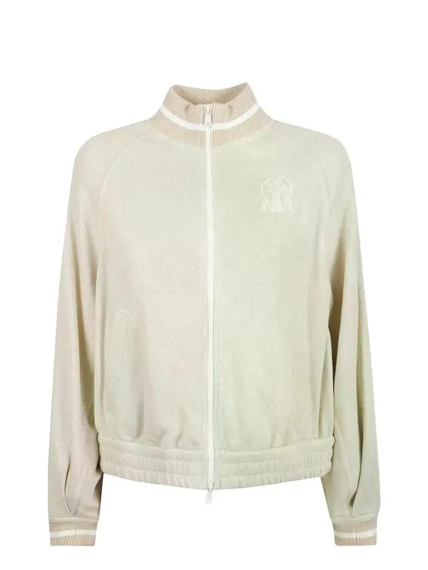 Brunello Cucinelli Logo-embroidered Zip-up Sweatshirt - Neutrals