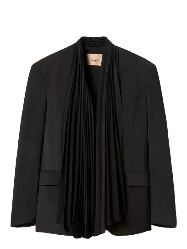 TWINSET Sash-collar Crepe Blazer - Black