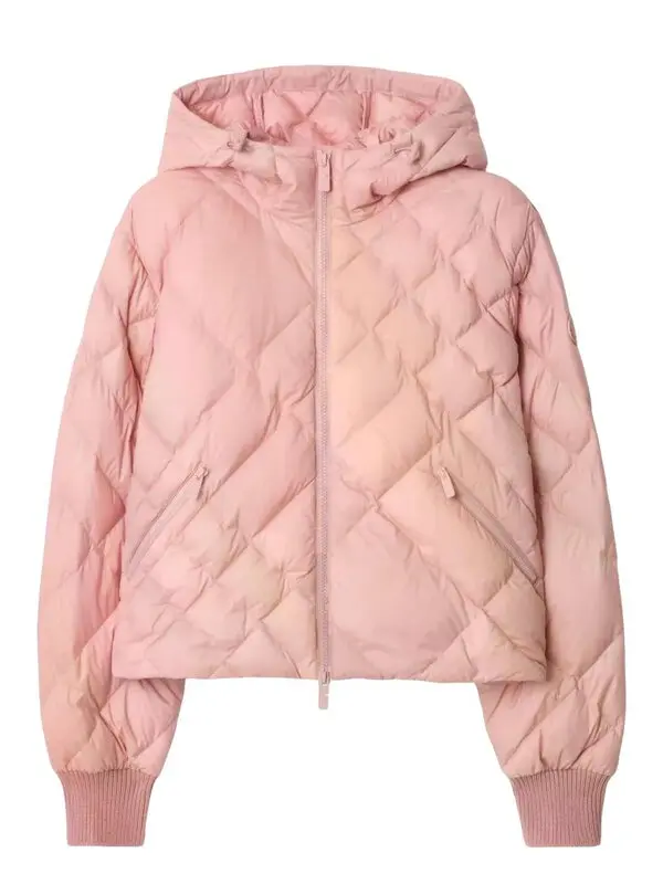 Burberry Check-stitch Hooded Puffer Jacket - Pink