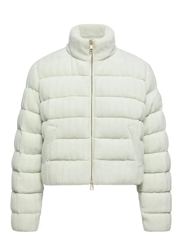 Moncler Wool & Cashmere Blend Padded Cardigan - Green