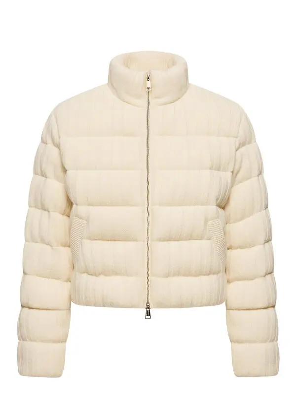 Moncler Wool & Cashmere Blend Padded Cardigan - White
