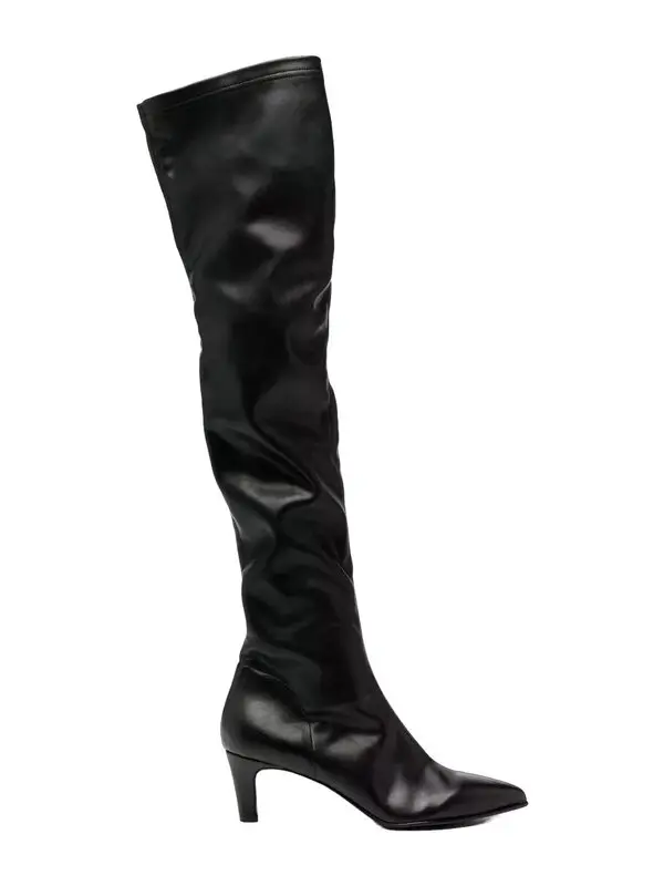 CHUCKIES 60mm Leather Boots - Black