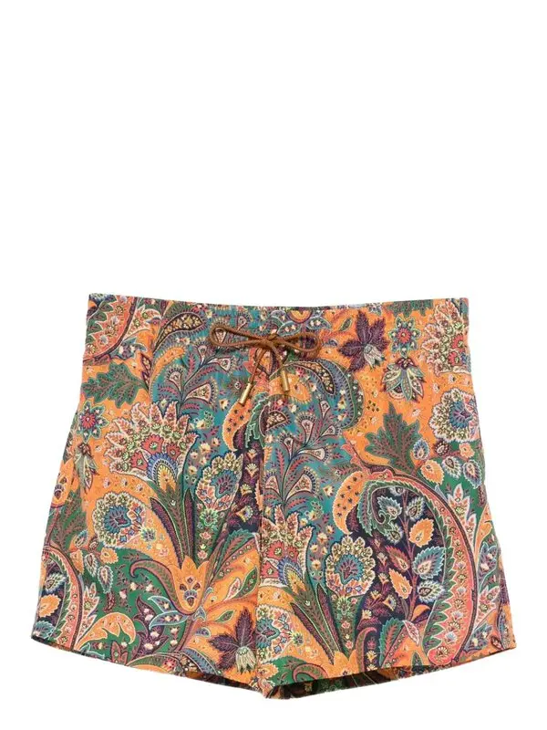 Etro Paisley-print Swim Shorts - Orange
