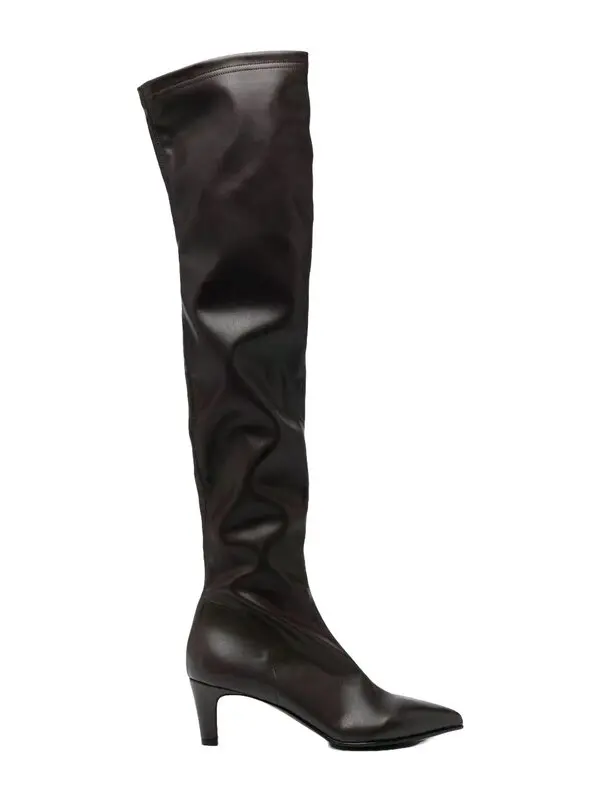 CHUCKIES 60mm Leather Over-the-knee Boots - Brown