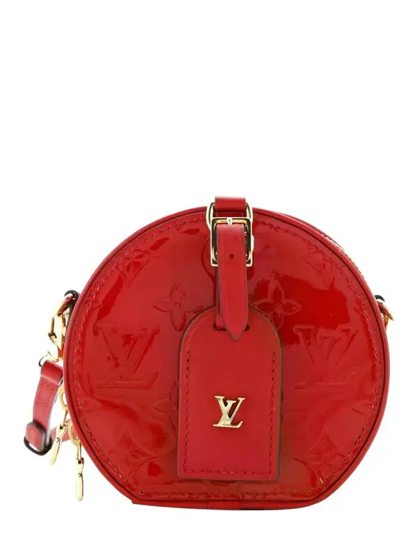 LOUIS VUITTON Mini Boite Chapeau Crossbody Bag Monogram Vernis - Red